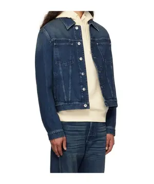 LANVIN Lapel Long Sleeve Denim Coat