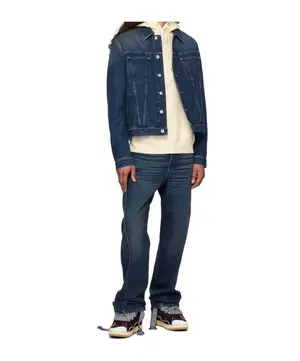 LANVIN Lapel Long Sleeve Denim Coat