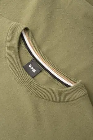 Hugo Boss Embroidered Logo Cotton Sweater - Gray