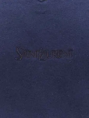 Saint Laurent Logo Embroidered Long-sleeved Hoodie