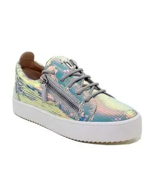 GIUSEPPE ZANOTTI Gloss Low-cut Skate Sneakers With Snakeskin Effect