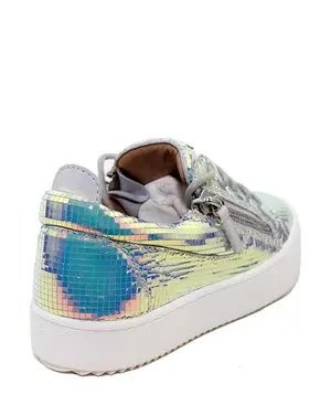 GIUSEPPE ZANOTTI Gloss Low-cut Skate Sneakers With Snakeskin Effect