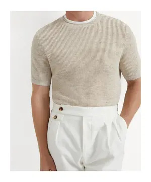 Brunello Cucinelli Half English Rib Knit T-shirt