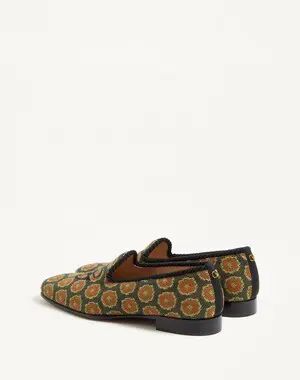 Valentino Garavani Logo Embroidered Floral Patterned Loafers