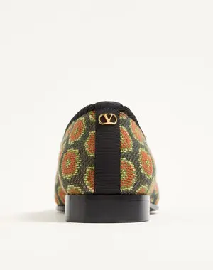 Valentino Garavani Logo Embroidered Floral Patterned Loafers