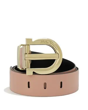 FERRAGAMO Salvatore Ferragamo Logo Buckle Belt Nude
