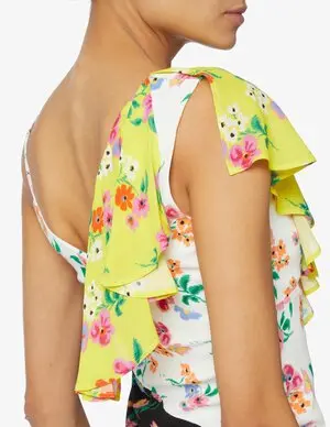 MSGM Floral-printed Asymmetric Midi Dress