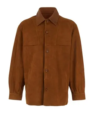 SUNFLOWER Classic Collar Suede Jacket - Brown
