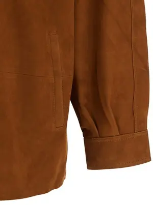 SUNFLOWER Classic Collar Suede Jacket - Brown