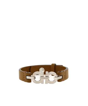 FERRAGAMO Gancini Double Clasp Bracelet - Ginger