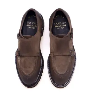 DOUCAL'S Double Buckle Monk Shoes - Brown