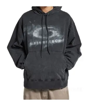 Balenciaga Logo Printed Drawstring Hoodie