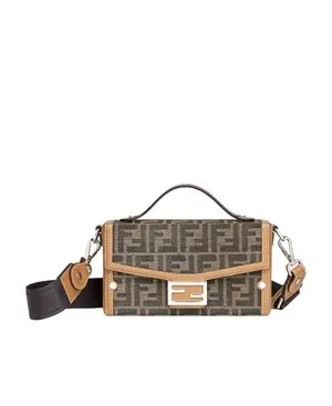 Fendi Ff Motif Jacquard Crossbody Bag - Brown
