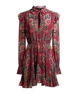 Etro Silk-blend Mini Dress With Floral Print
