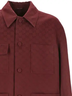 Gucci Monogrammed Button-up Jacket - Red