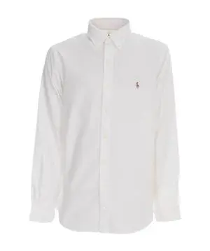 Polo Ralph Lauren Logo Embroidered Buttoned Shirt - White