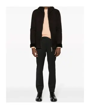 PT TORINO Tory Burch Wool Blend Chino Trousers - Black