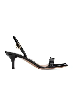 GIANVITO ROSSI Ribbon Kitten High Heel Sandals - Black