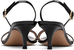 GIANVITO ROSSI Ribbon Kitten High Heel Sandals - Black