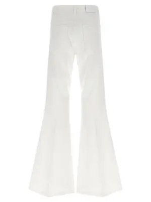 TWINSET Mid-rise Flared Leather Jeans