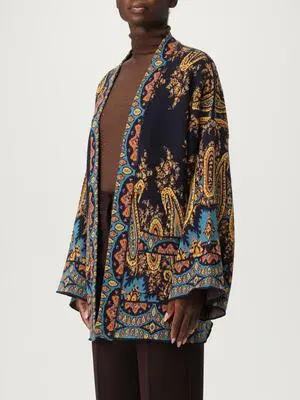 Etro Long-sleeved Belted Cape With V-neck