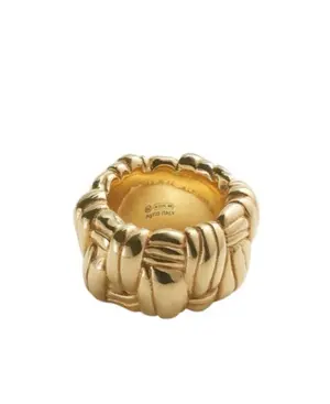 Bottega Veneta Sculptural Pleated Ring - Yellow