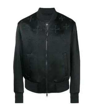 Neil Barrett Pilot Bomber Jacket With Cross Embellishments