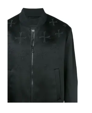 Neil Barrett Pilot Bomber Jacket With Cross Embellishments