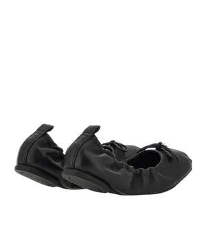Hogan Ballet Flats With Bow Detailing - Black