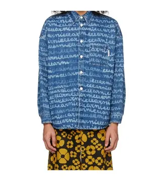 Marni Logo Printed Buttoned Denim Shirt