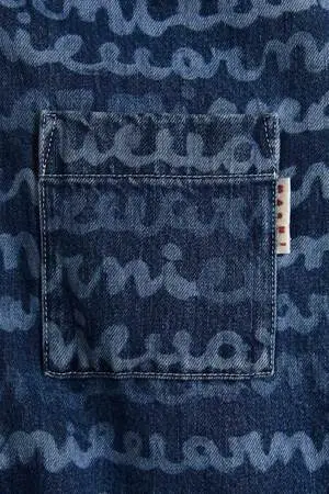 Marni Logo Printed Buttoned Denim Shirt