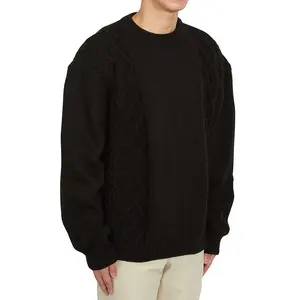 FAMILY FIRST Long-sleeve Crewneck Sweater With Ribbed Details