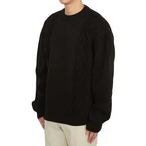 FAMILY FIRST Long-sleeve Crewneck Sweater With Ribbed Details
