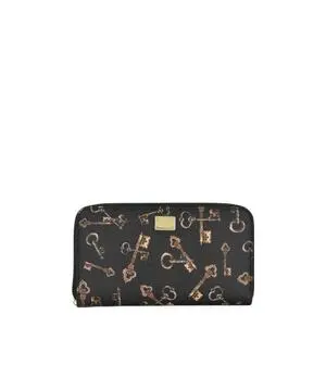 Dolce & Gabbana Printed Zipper Wallet - Black