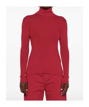 P.a.r.o.s.h Ribbed Turtleneck Knit Sweater With Back Slit