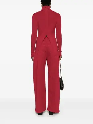 P.a.r.o.s.h Ribbed Turtleneck Knit Sweater With Back Slit