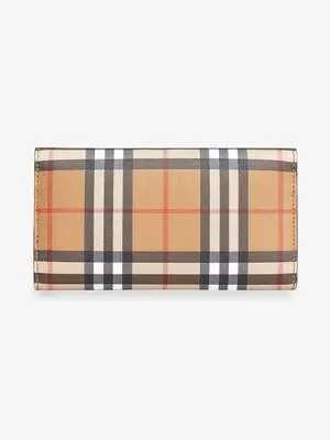 Burberry Long Checkered Folding Purse