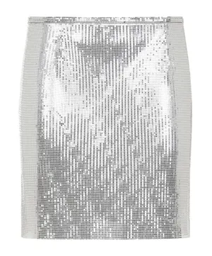 Rabanne Straight Hem Mini Skirt - Silver