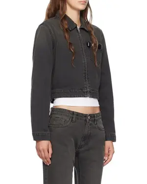 Coperni Denim Jacket With Zipper And Buckle Detail