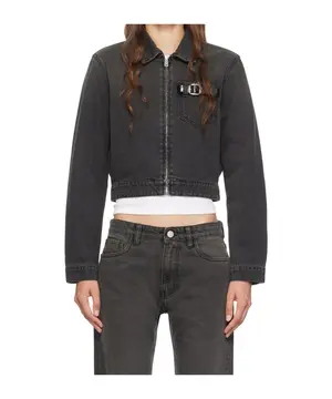 Coperni Denim Jacket With Zipper And Buckle Detail
