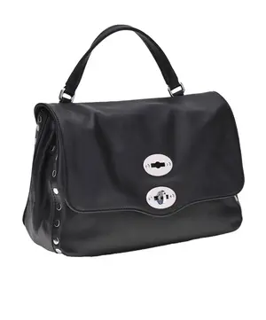 ZANELLATO Postina Saeta Small Tote Bag With Twist Hook - Black