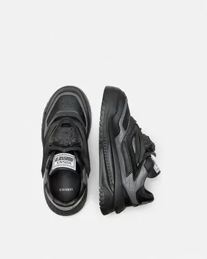 Versace Odissea Slip-on Sneakers With Medusa Motif - Black