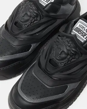 Versace Odissea Slip-on Sneakers With Medusa Motif - Black