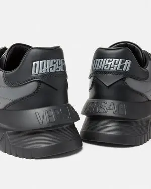 Versace Odissea Slip-on Sneakers With Medusa Motif - Black