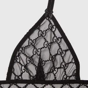 Gucci Gg Embroidered Tulle Lingerie Set