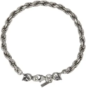 Emanuele Bicocchi Sterling Silver Rope Chain Bracelet - Gray