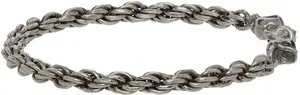 Emanuele Bicocchi Sterling Silver Rope Chain Bracelet - Gray