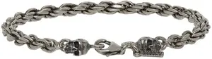 Emanuele Bicocchi Sterling Silver Rope Chain Bracelet - Gray