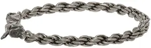 Emanuele Bicocchi Sterling Silver Rope Chain Bracelet - Gray