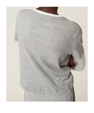 Miu Miu Logo Patch Crewneck T-shirt - Grey